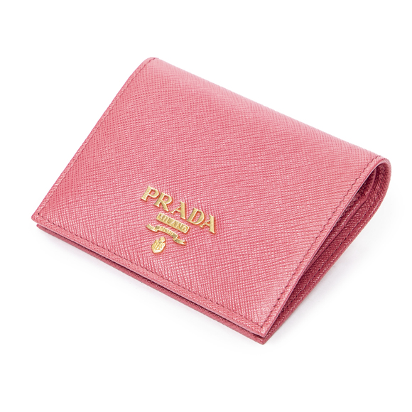 Prada | Bags | Prada Bifold Compact Wallet In Pink Saffiano Leather ...